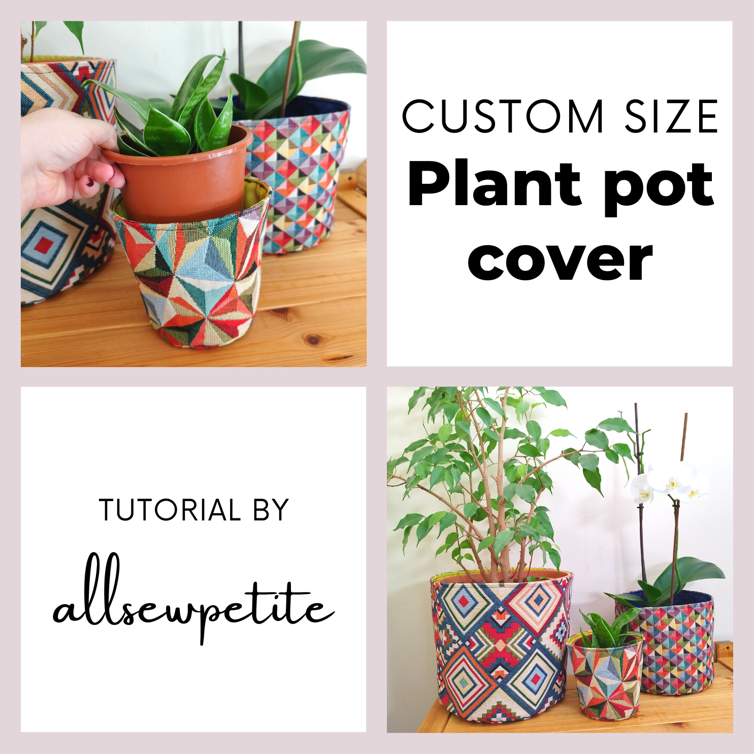 Custom Size Plant Pot Cover - Pattern Drafting Tutorial By Allsewpetite ...