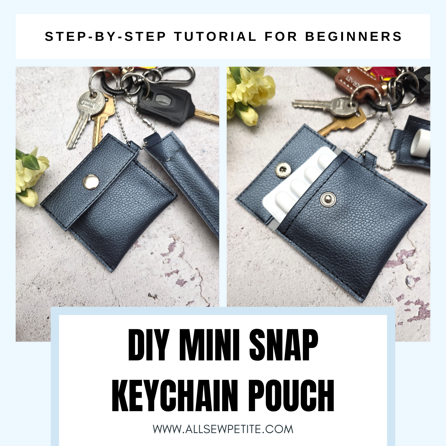 Mini Snap Keychain Pouch – A Quick DIY Sewing Project - allsewpetite